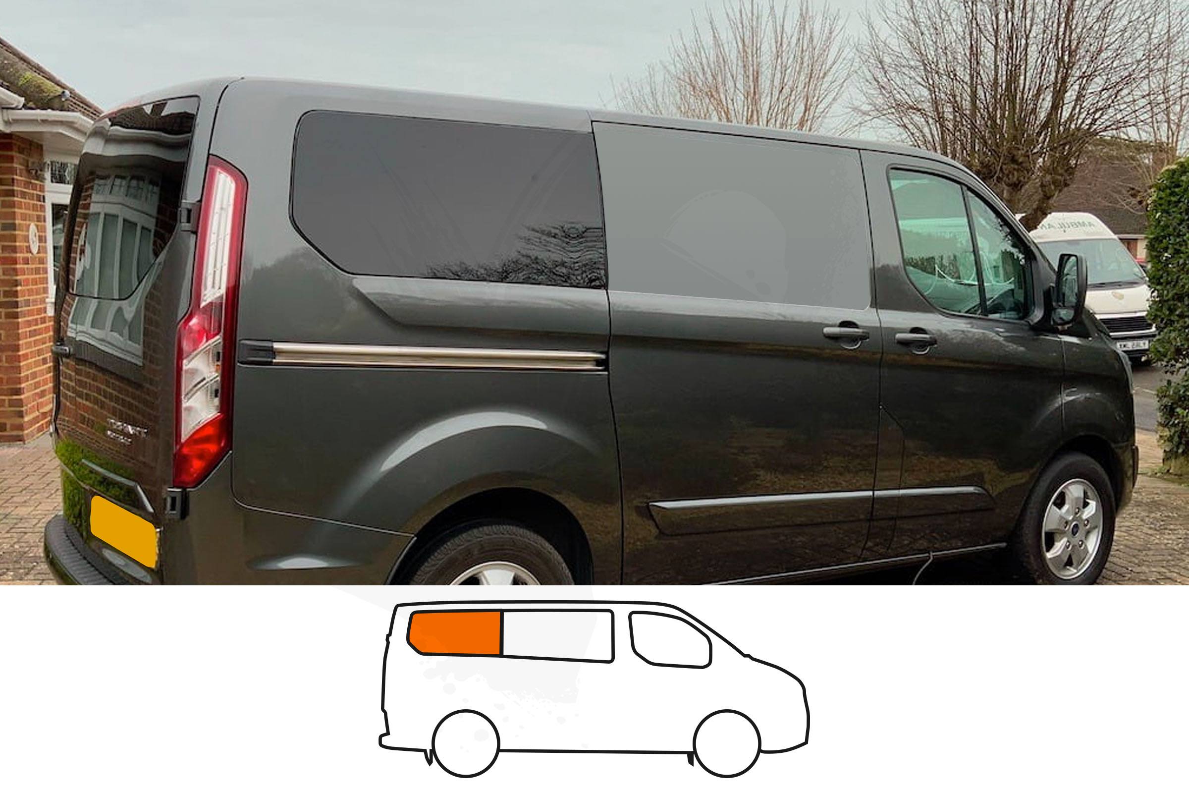 Ford Transit Custom O/S/R Fixed Window in Privacy Tint (SWB ...